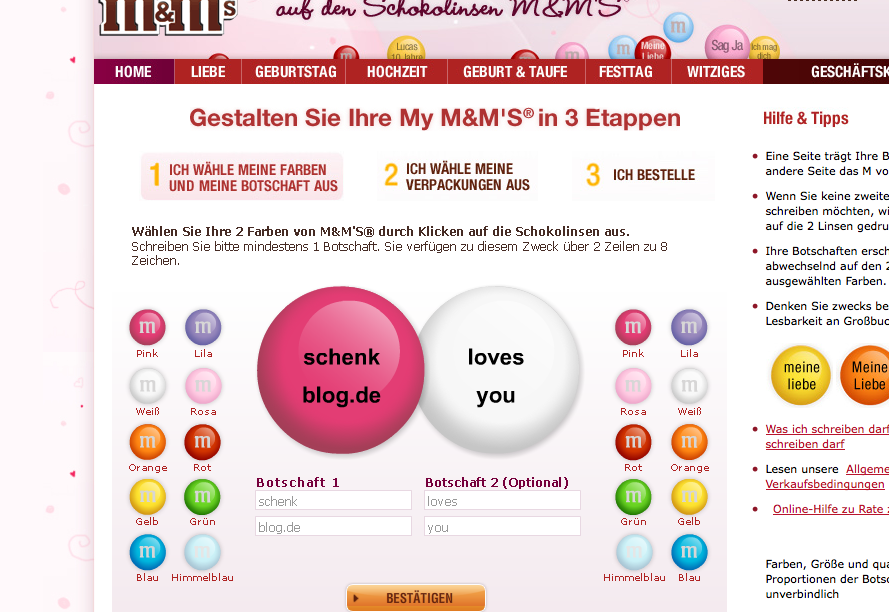 M&Ms mit eigenem Text | schenkblog.de
